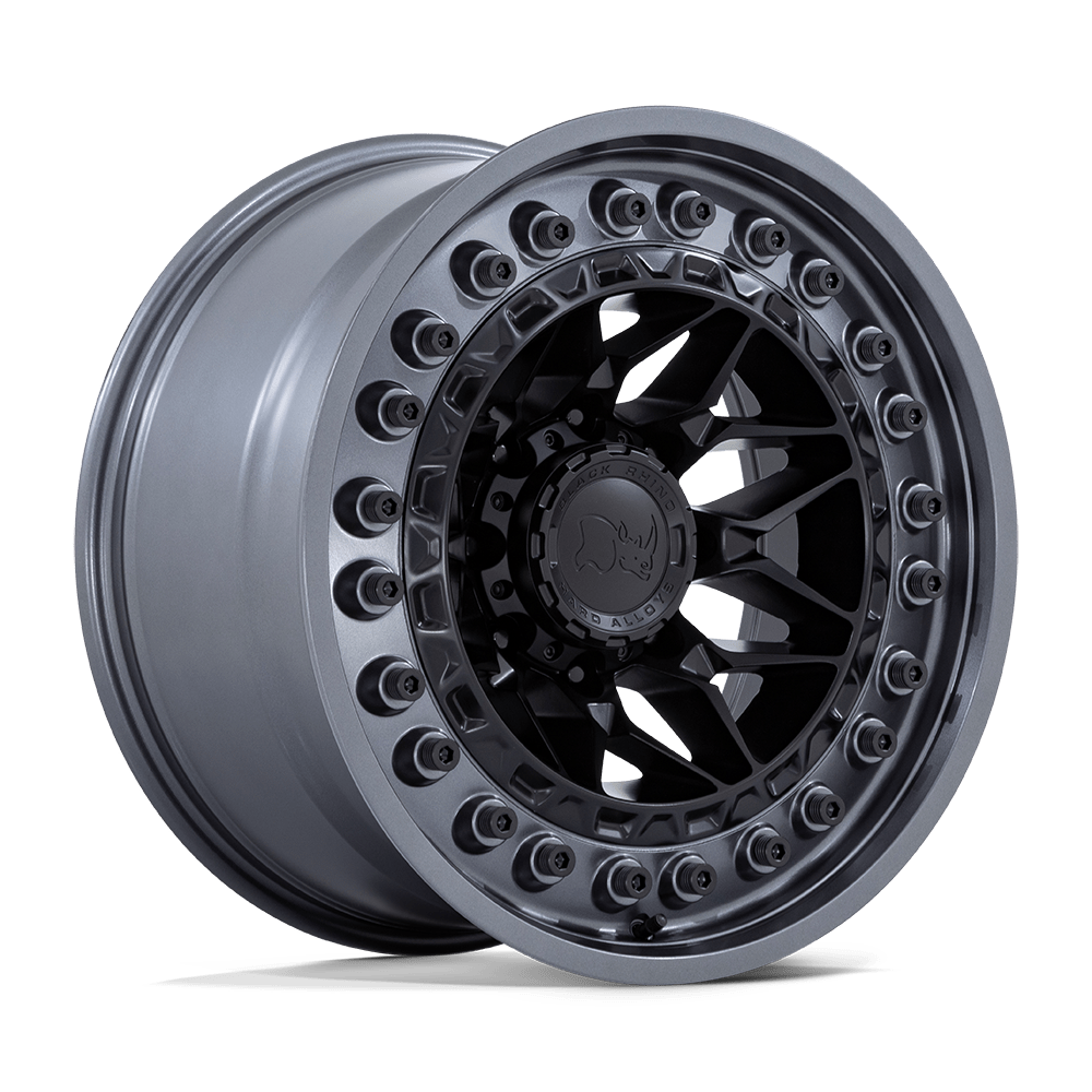 RINES BLACK RHINO 17X9 6X139.7 CB106.1 ET-12 ALPHA MATTE BLACK W/ GUNM ...