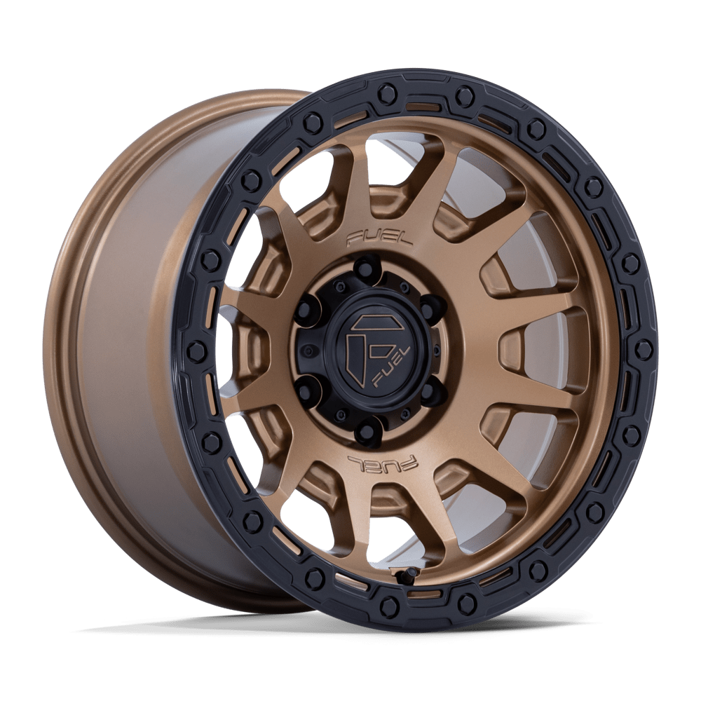 RINES FUEL FC884-FORTRESS 17x8.5 6X139.7 ET 00 MATTE BRONZE W GLOSS BL ...